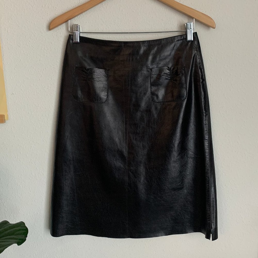Vintage Acton Hide House Black Leather Skirt - Gem